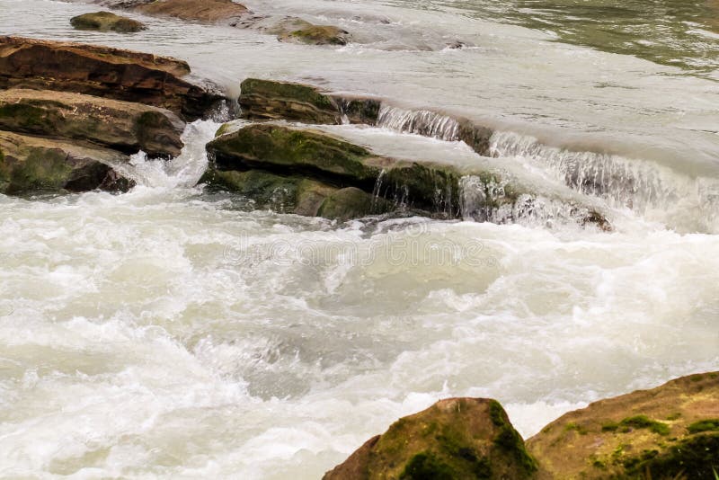 Landscape View of Beautiful Lake Water Splash. the River Flows through ...