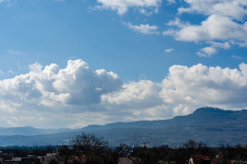 Landscape View of Beautiful Sky Over Valley Hills Stock Image - Image ...