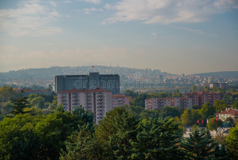 Landscape with a View of the City. Panorama of the Capital of Turkey ...