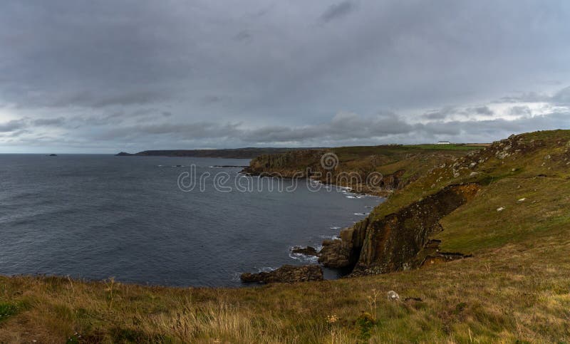Landscape View of the Coastline at Land`s End and the Penwith Peninsula ...