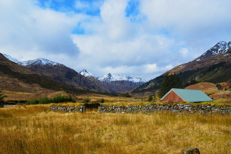 Landscape View of the Cottage in the Countryside Stock Photo - Image of ...