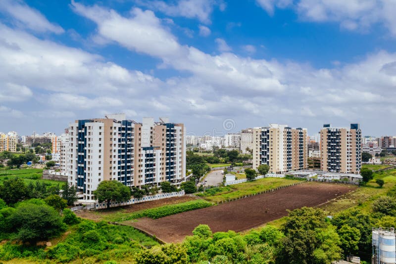 Landscape View of Developing Metro City, Landscape View of Pune City in ...