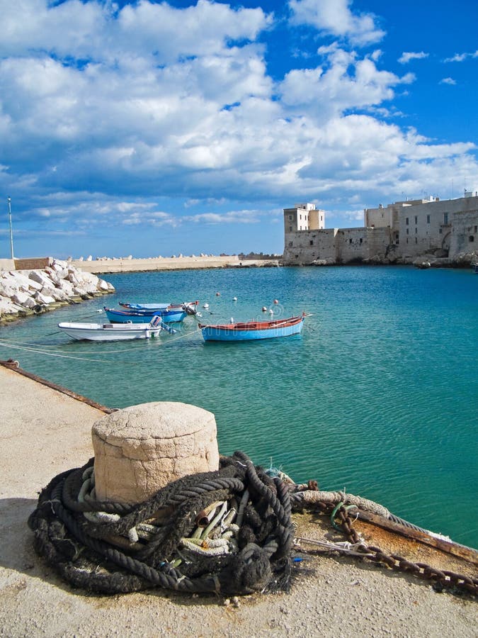 Old Port with Rowboats. Bari. Apulia. Stock Image - Image of nautical ...