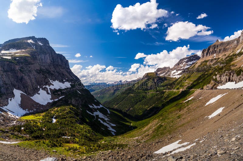 Landscape View in Glacier National Park at Logan Pass Stock Image ...