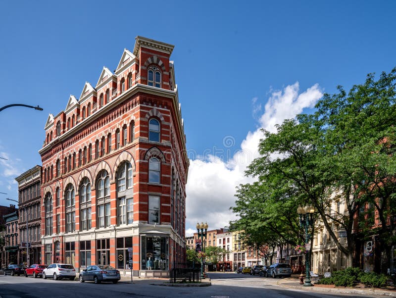 Landscape View of the Historic Rice Building, a Triangular Historic ...