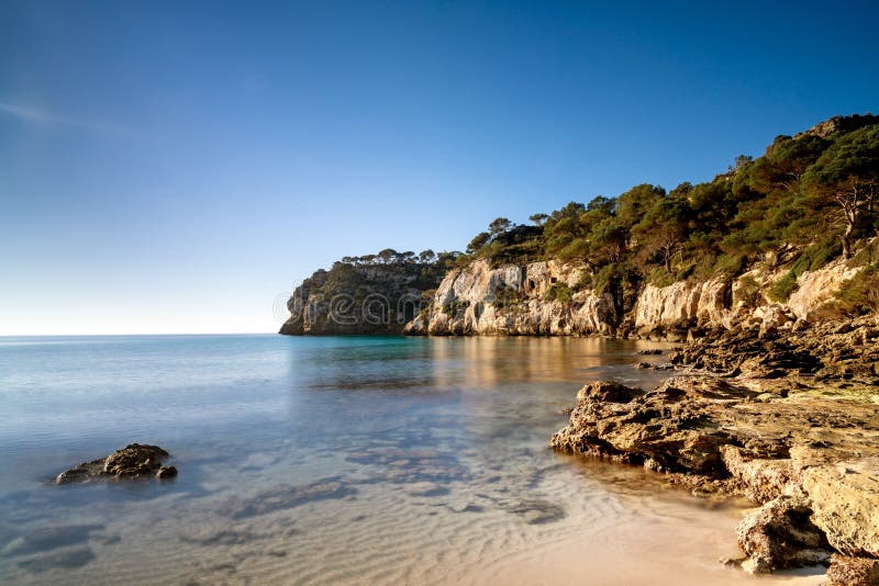 Landscape View of the Idyllic Cala Macarella in Southern Menorca Stock ...