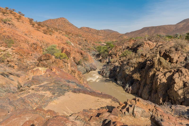 Landscape View of the Kunene River, the Border River between Namibia ...