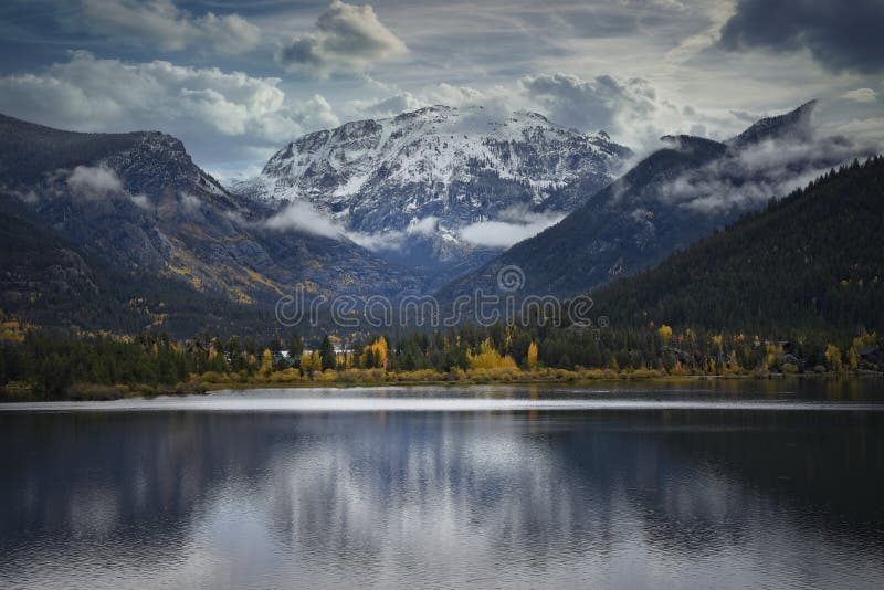 Lake Mountain Fall Reflection Stock Image - Image of blue, natural ...