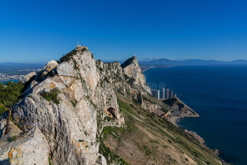 Landscape View of the Legendary Rock of Gibraltar and Its Upper Rock ...