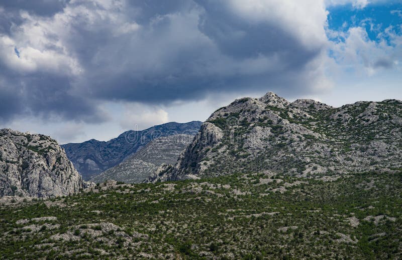 Landscape View of Mediterranean Mountains Stock Image - Image of rocks ...