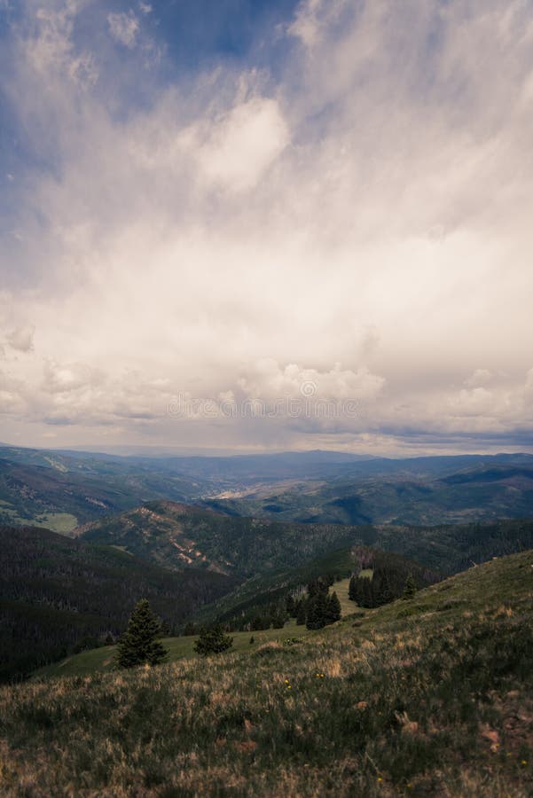Landscape View of Minturn, Colorado with Storm Clouds Overhead. Stock ...