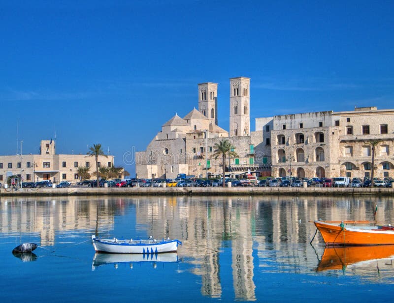 Landscape View of Molfetta Touristic Port. Apulia Stock Photo - Image ...