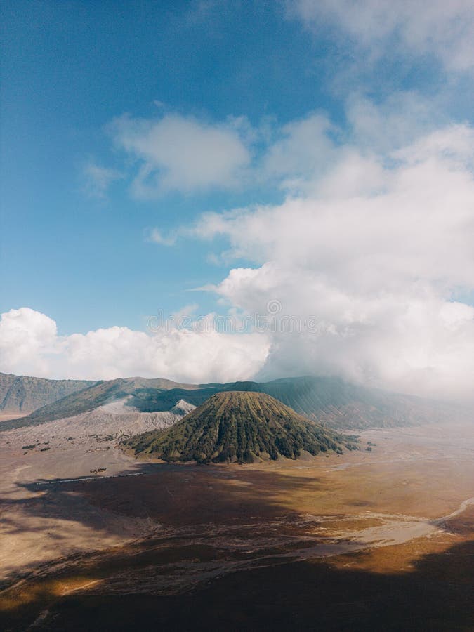 Landscape View of Mount Bromo with Cloudy Sky Stock Image - Image of ...