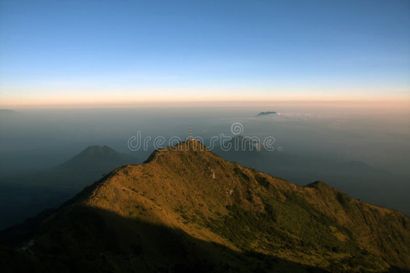 Landscape View from the Merbabu Mountain Hiking Trail Stock Photo ...
