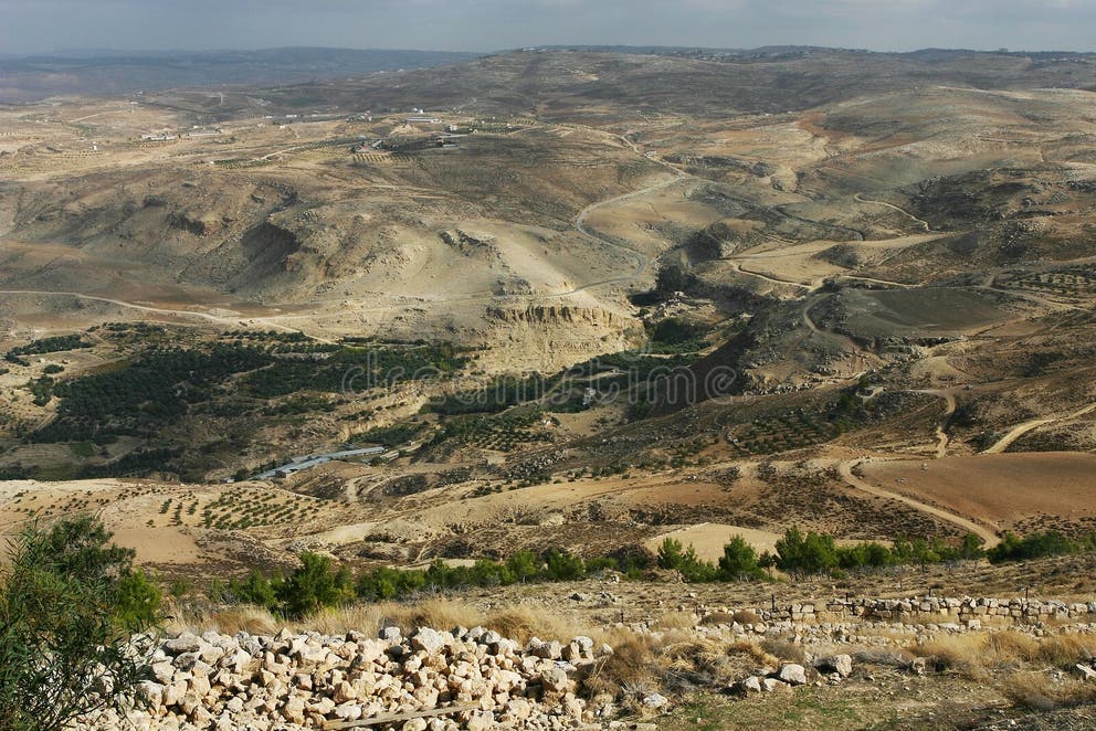 Landscape View at Mount Nebo, Jordan Stock Image - Image of landmark ...