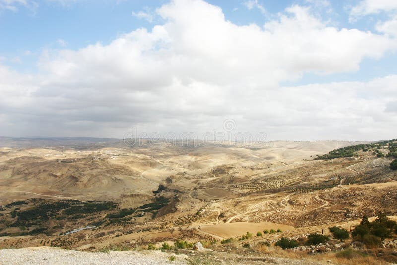 Landscape View at Mount Nebo, Jordan Stock Photo - Image of road, rock ...