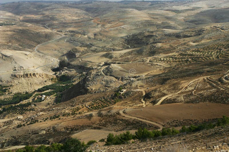 Landscape View at Mount Nebo, Jordan Stock Image - Image of green ...