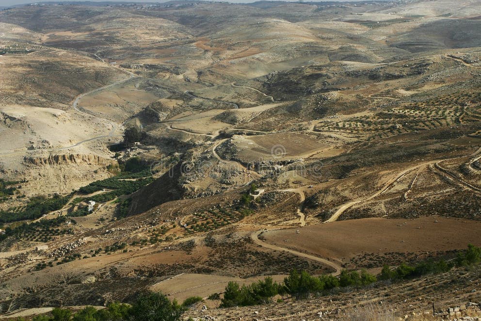 Landscape View at Mount Nebo, Jordan Stock Image - Image of green ...