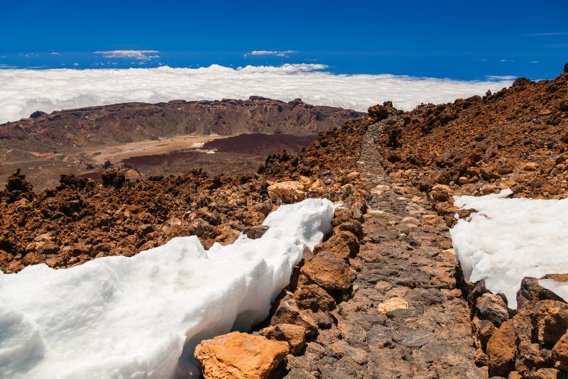 Landscape View from Mount Teide Stock Image - Image of blue, clouds ...