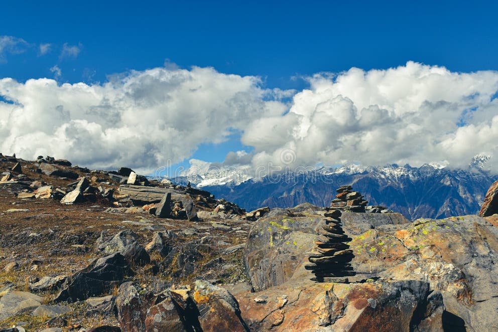 Landscape View of the Mountain Range - Gulaba, Manali Stock Photo ...