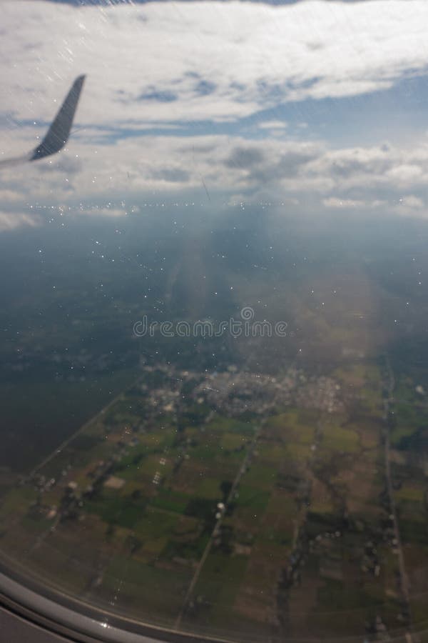 Landscape View of the Philippines from the Window Seat of an Airplane ...