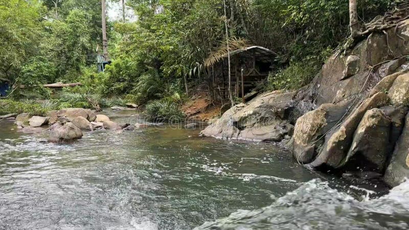 Landscape View of River Flow from Above Waterfall Stock Video - Video ...