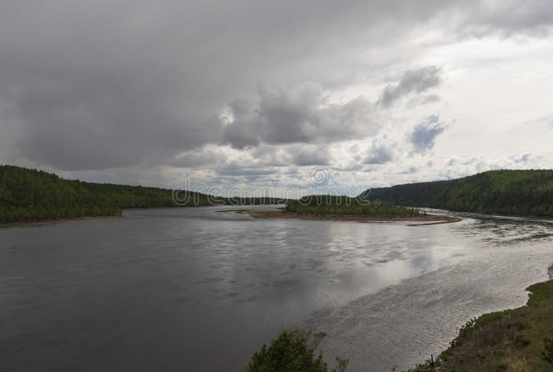 Landscape View of the River and Forest Stock Photo - Image of mountain ...