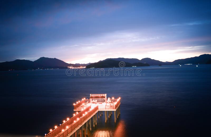 Landscape View with River Mountain and Blue Sky Stock Image - Image of ...