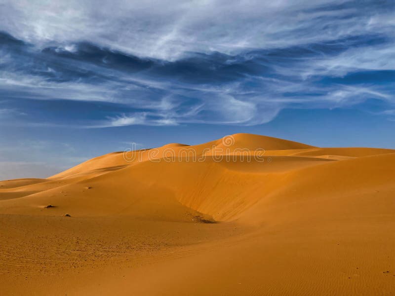 Landscape View of Sand Dunes of Erg Chebbi Desert Stock Image - Image ...