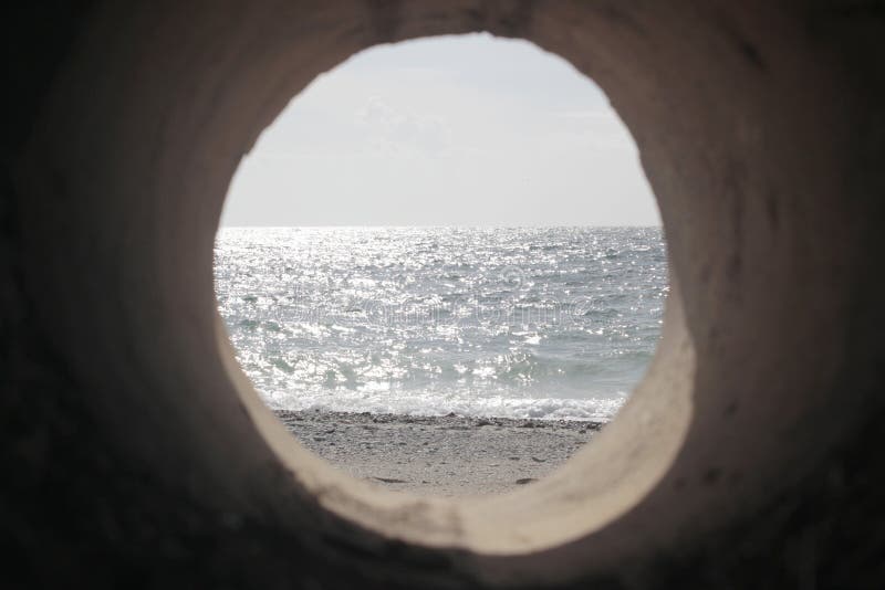 Landscape View of the Sea Inside from the Hole Stock Image - Image of ...