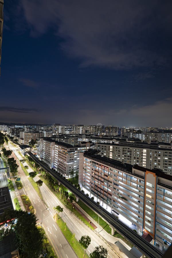 Landscape View of Singapore HDB Flats in the Evening Stock Image ...