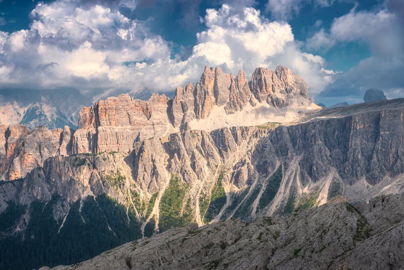 Landscape View of Spectacular Dolomites Mountains with Dramatic Sky ...