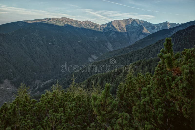 Landscape View of Sunrise Valley Stock Image - Image of view, trees ...