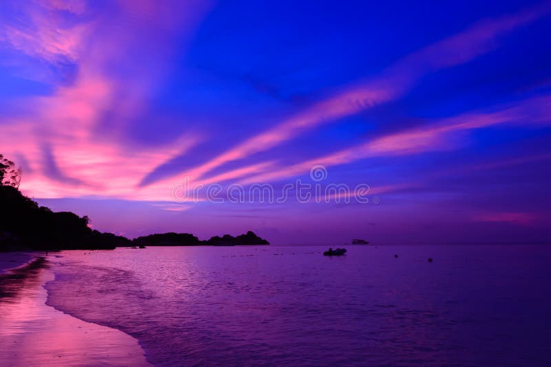 Landscape View of Sunset at the Beach with Dramatic Sky. Stock Image ...