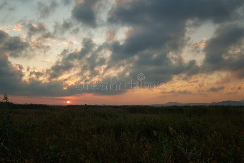 Landscape View of the Sunset Sky Stock Photo - Image of summer, heaven ...