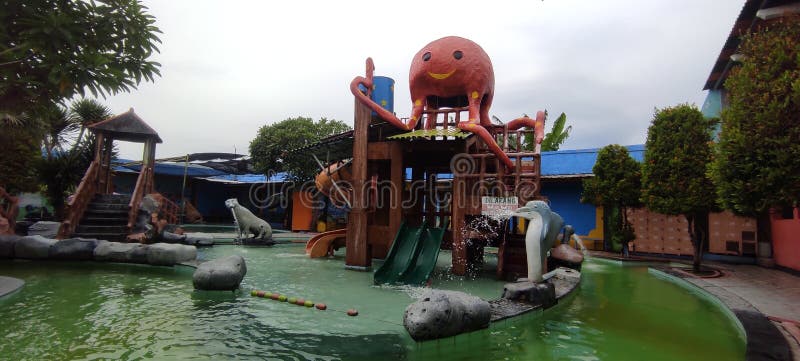 Landscape View of Water Park Swimming Pool Editorial Stock Image ...