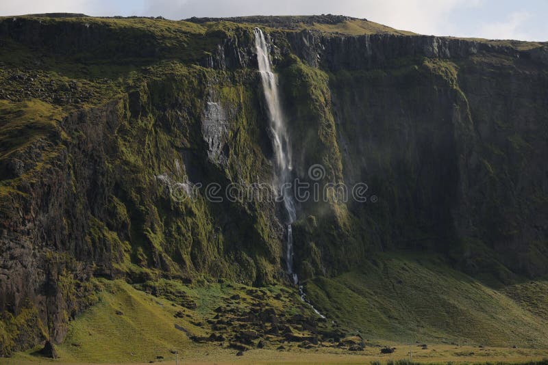 Landscape View of the Waterfall from the Rocks Stock Image - Image of ...