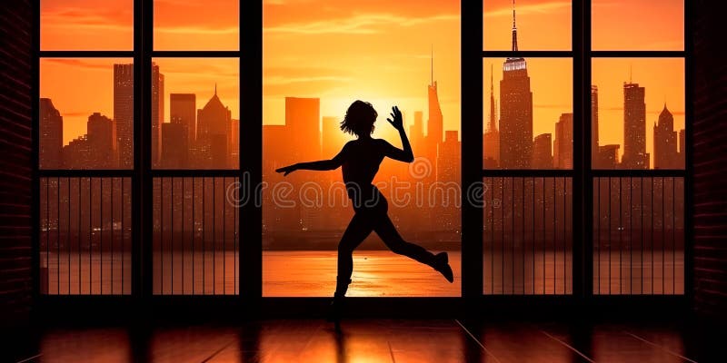 Landscape View from Window Urban Dancer Dancing Generative Ai Stock ...