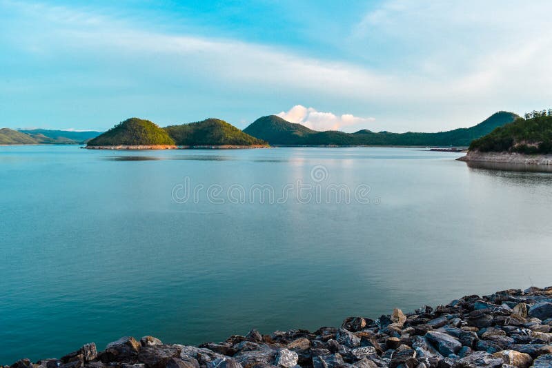 Landscape Views of Dam in the Morning Stock Photo - Image of nature ...