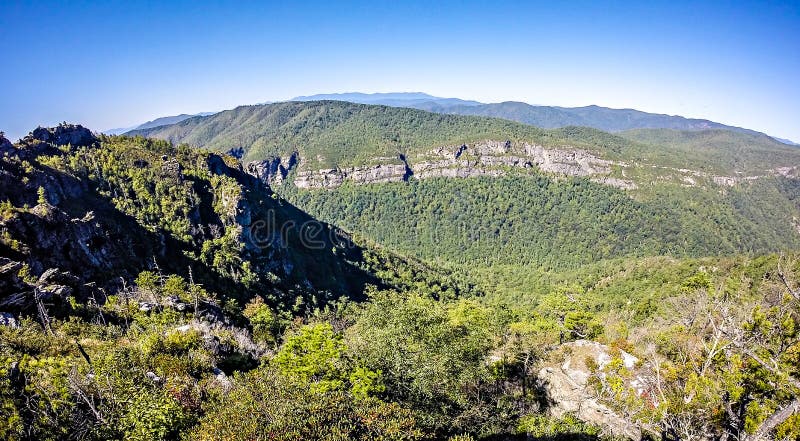 Landscape Views on Top of Table Rock Mountain Nc Stock Photo - Image of ...