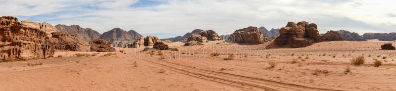 Landscape of Wadi Rum Desert in Jordan Stock Image - Image of sandstone ...