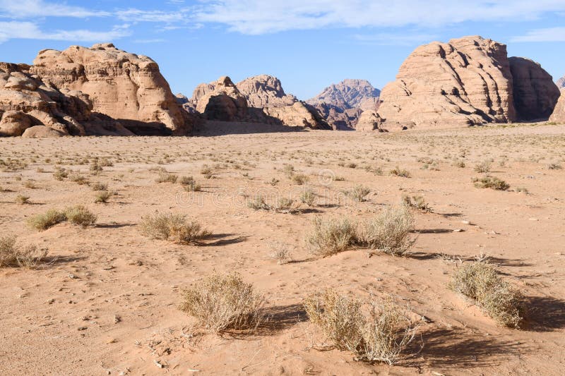Landscape of Wadi Rum Desert in Jordan Stock Image - Image of ...