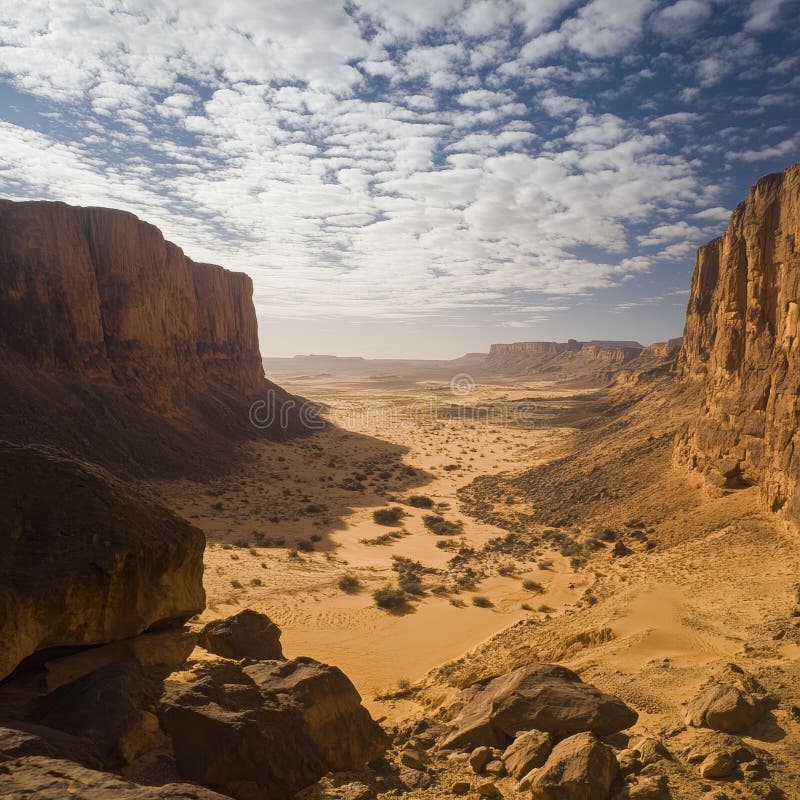 Landscape of the Wadi Rum Desert in Jordan. Collage Stock Illustration ...