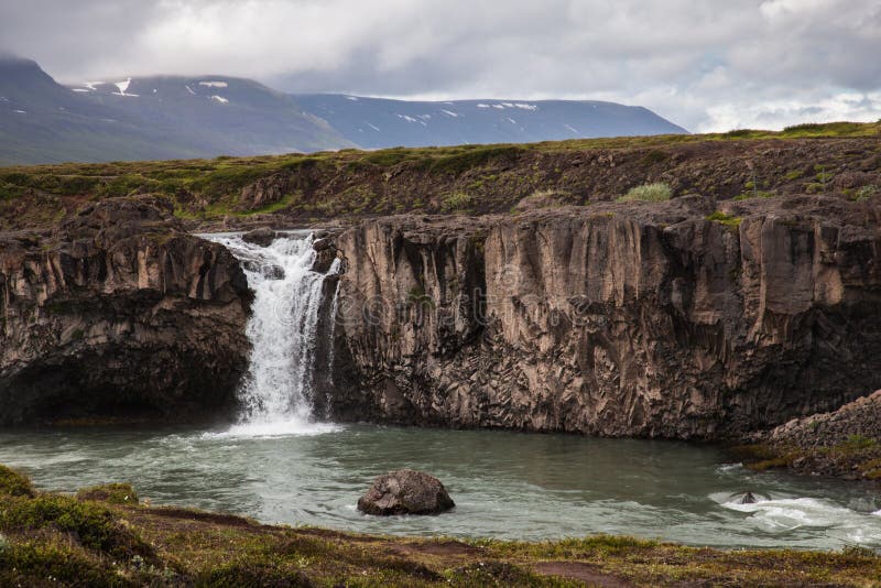 Landscape with Waterfall in Iceland Stock Photo - Image of outdoor ...