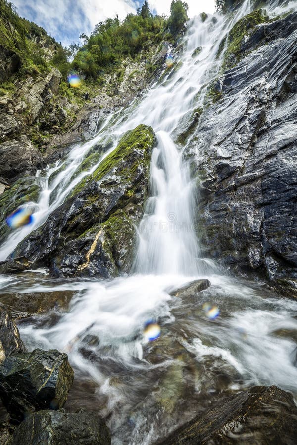 Landscape with Waterfall from the Mountains, Stock Photo - Image of ...