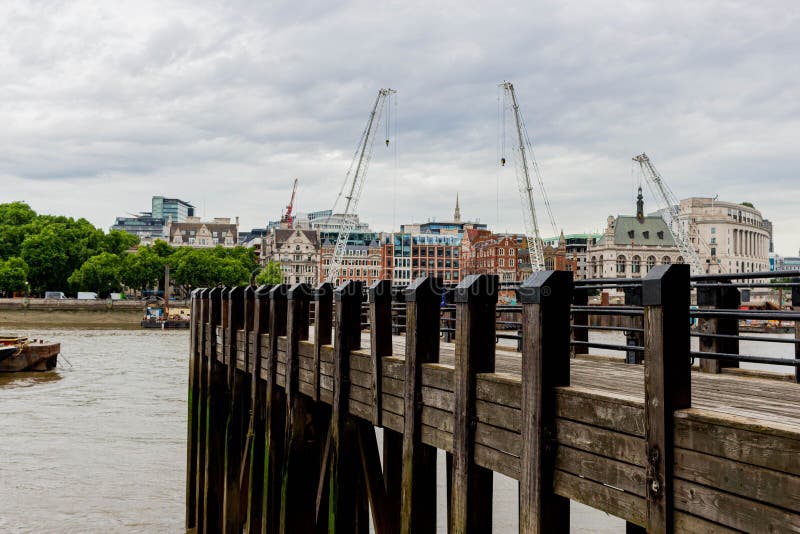 Landscape of the Waterfront at the River Thames, London Stock Image ...