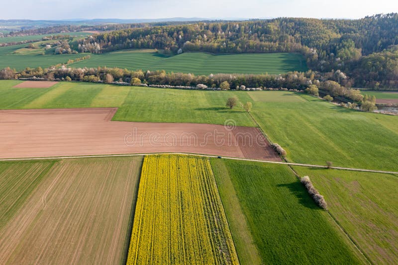 Landscape of the Werra Valley with Trees in the Werra Valley Stock ...