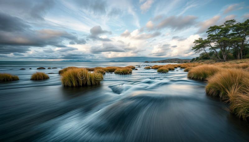 Landscape of Wild Nature. Photographed Using Long Exposure Stock ...