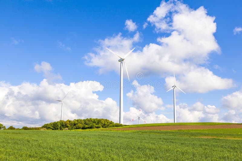 Landscape with Wind Turbines Stock Photo - Image of nature, energy ...