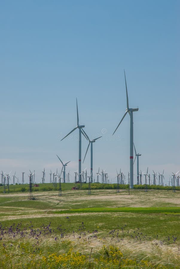 Landscape with windmills stock image. Image of nature - 31199239